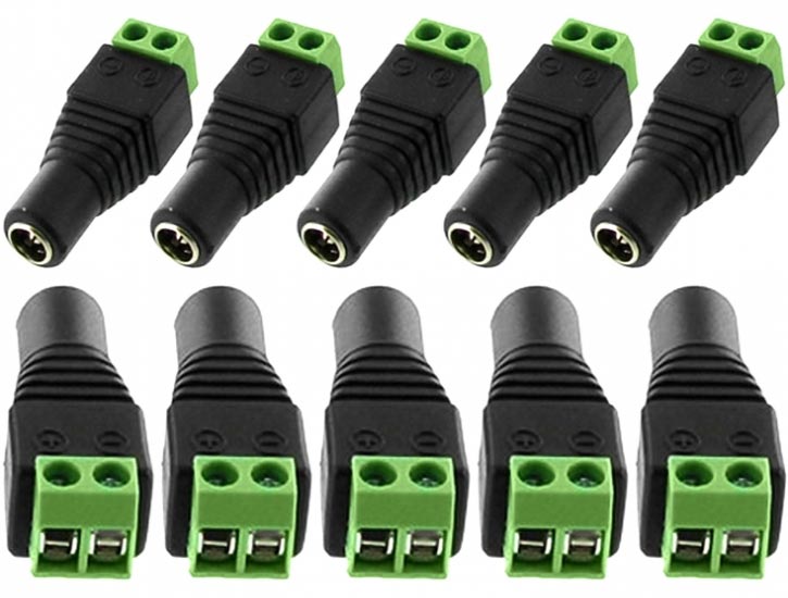 Female Jack Connector 2.1mm Jack Screw Terminal x10 | SpyCameraCCTV